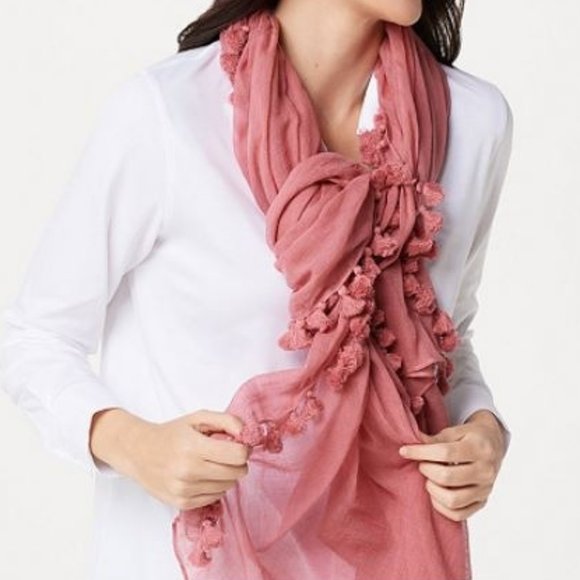 Martha Stewart | Accessories | Martha Stewart Silk Cotton Blend Tassel ...